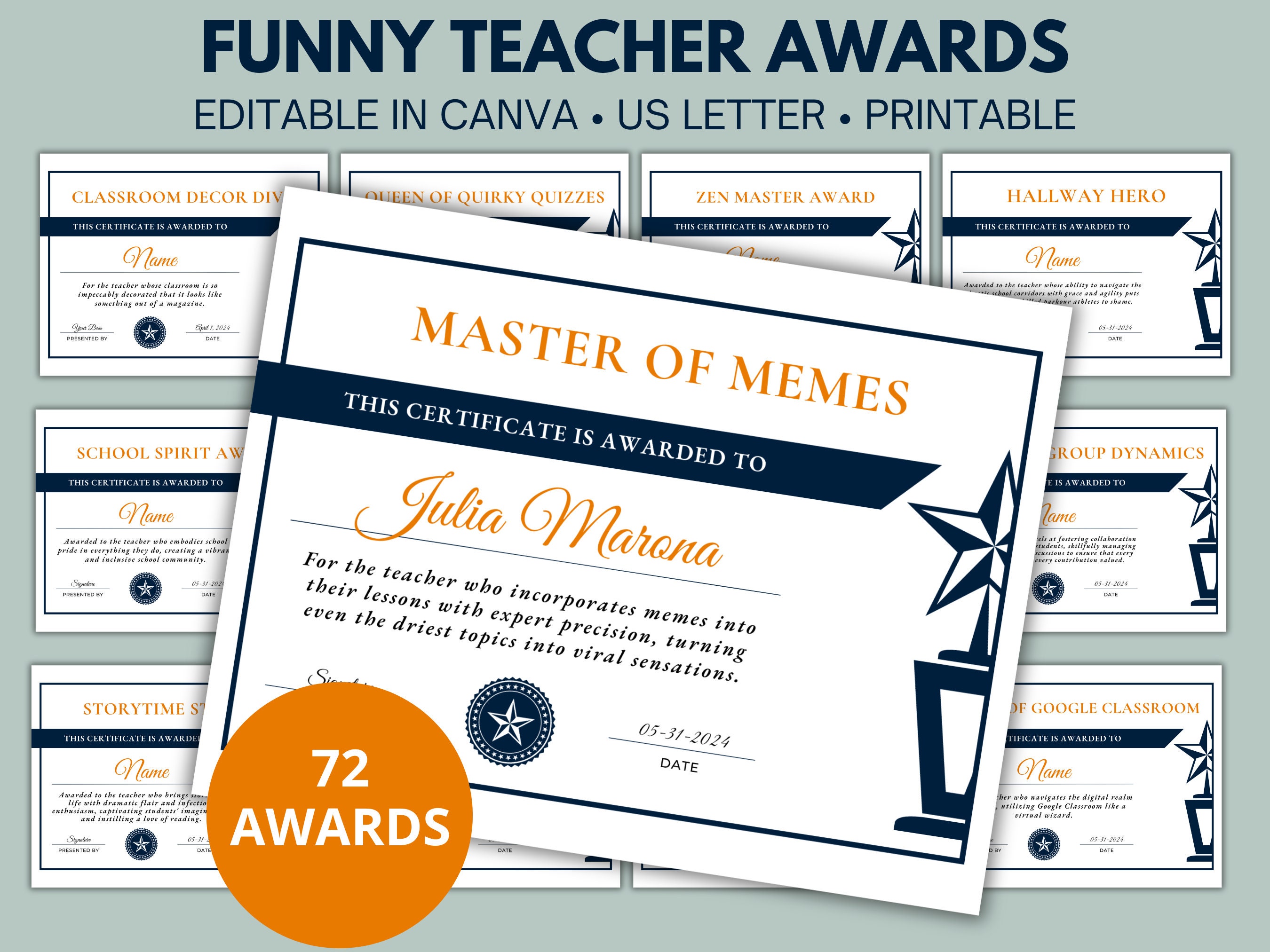 Funny Teacher Appreciation Award Certificate | Custom Staff ...