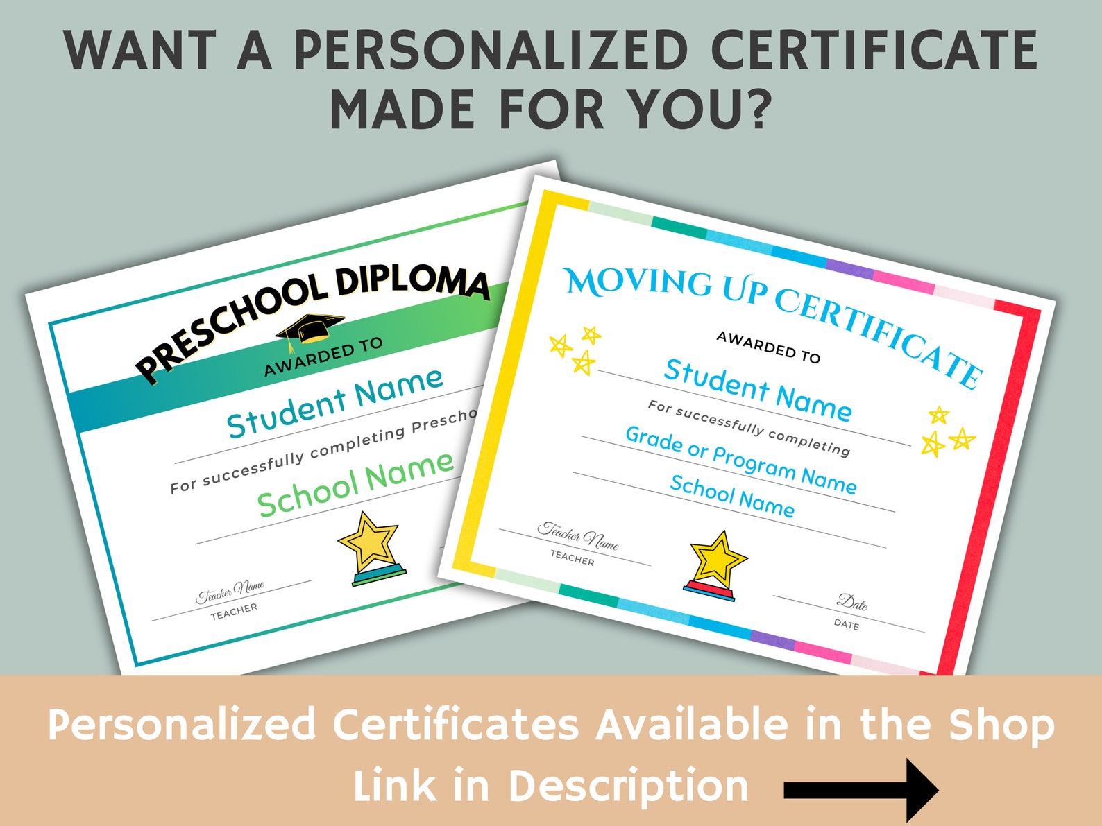 Editable Moving up Certificate | Preschool Graduation | Daycare ...