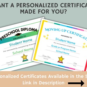 Editable Moving up Certificate | Preschool Graduation | Daycare ...