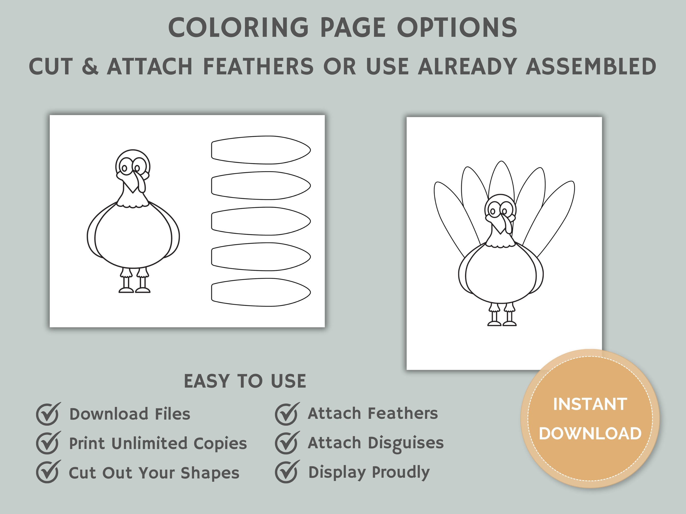 Disguise A Turkey Printable | Thankful Turkey or Build a Turkey ...