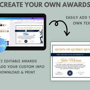 Funny Teacher Appreciation Award Certificate Custom Staff Appreciation ...