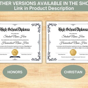 Editable Homeschool Diploma Template Homeschool Diploma High School ...