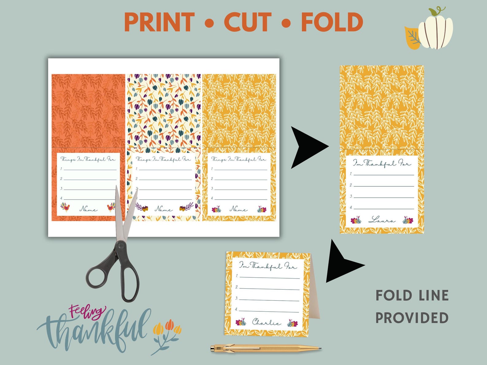 Thanksgiving Place Cards | Editable Placecards | Printable Thanksgiving ...
