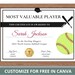 Editable Softball Award Certificate Template Canva Template Printable ...