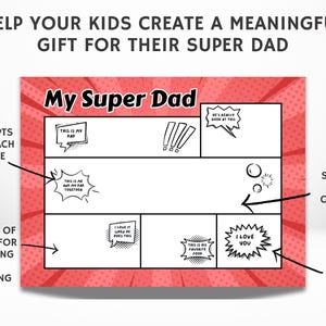 Printable Super Dad Comic Book | All About My Dad | Father's Day Card ...