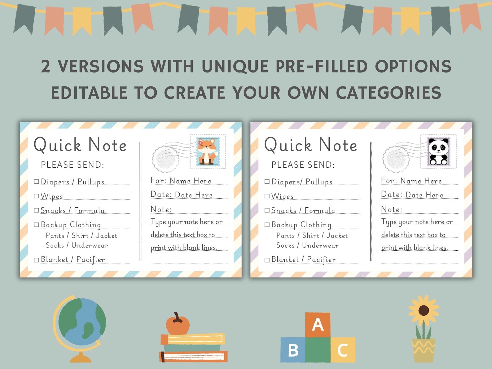 Editable Daycare Note | Canva Template | Printable Daycare Quick Note ...