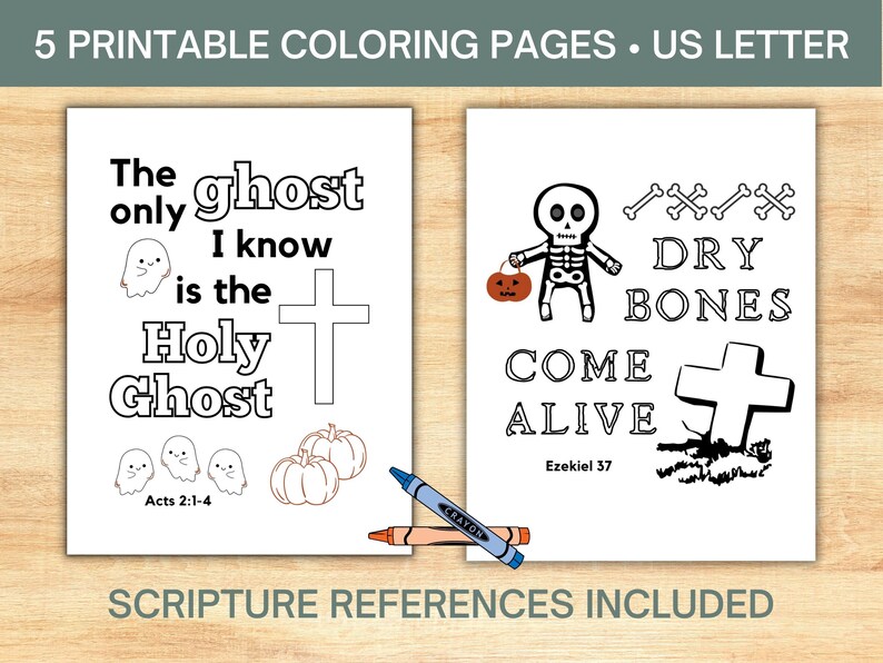 Christian Halloween Coloring Pages for Kids or Teens | Scripture ...