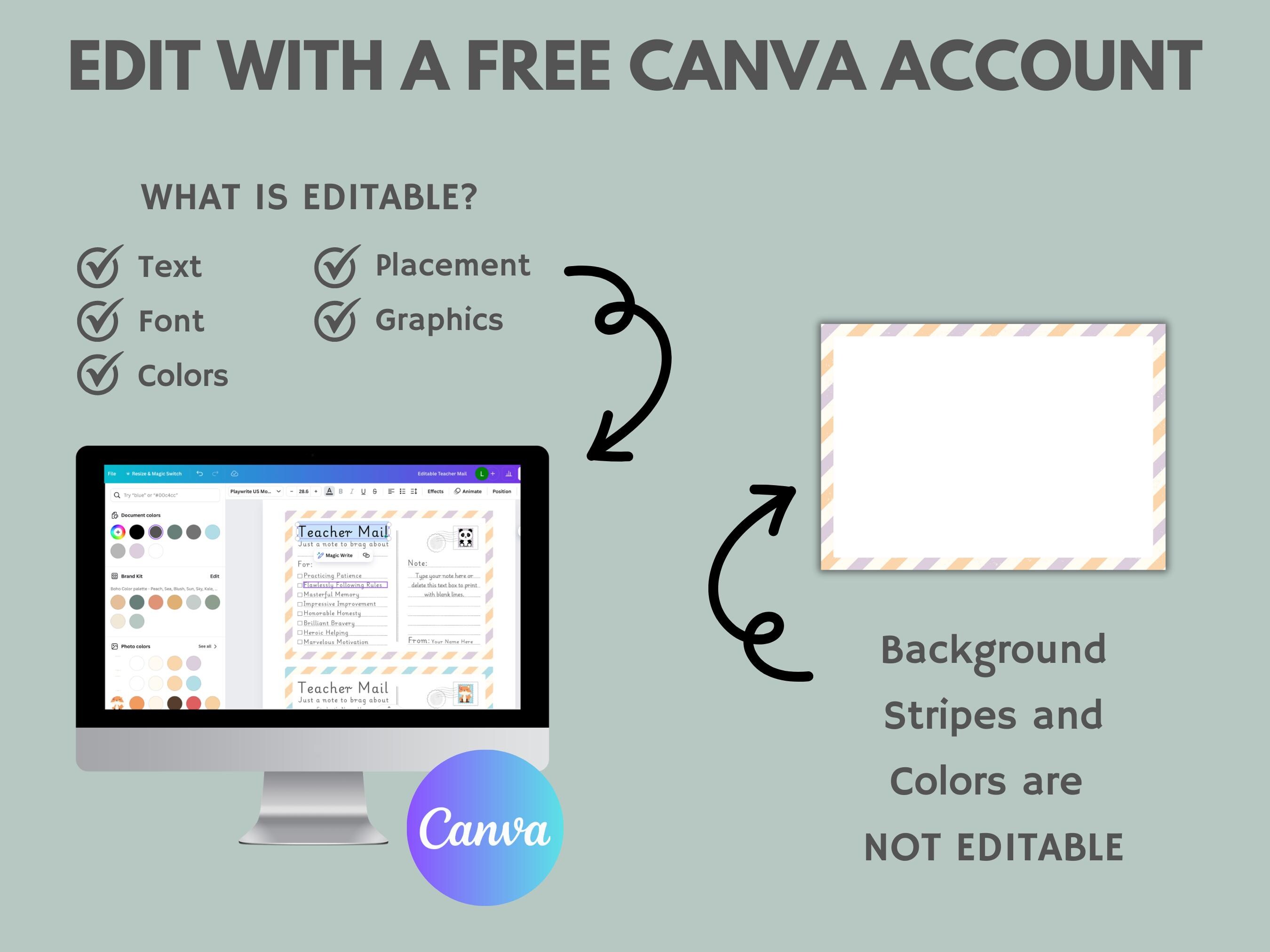 Editable Teacher Mail | Happy Mail | Quick Note | Teacher Note for ...