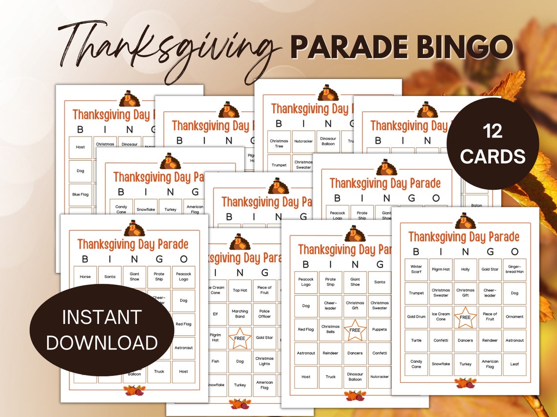 Thanksgiving Parade Bingo Printable Thanksgiving Games - Etsy