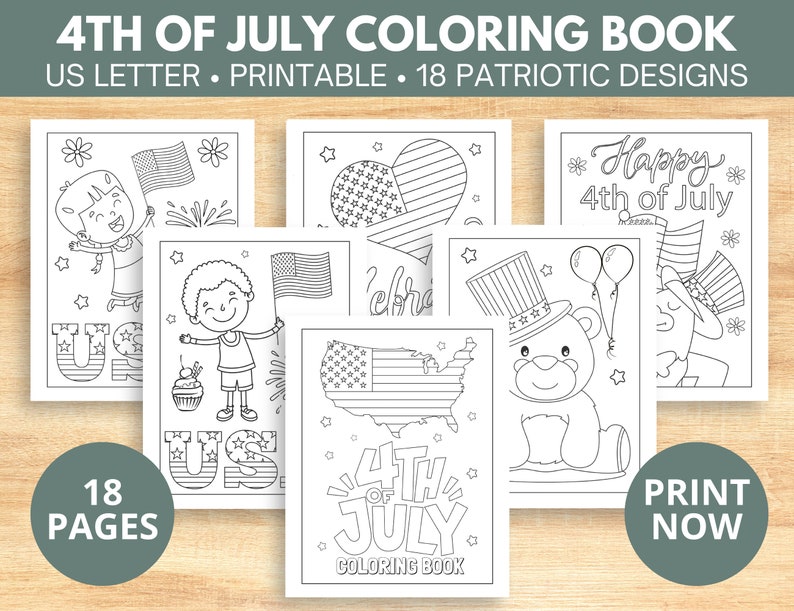 4th of July Printable Coloring Pages Fourth of July Coloring Book ...