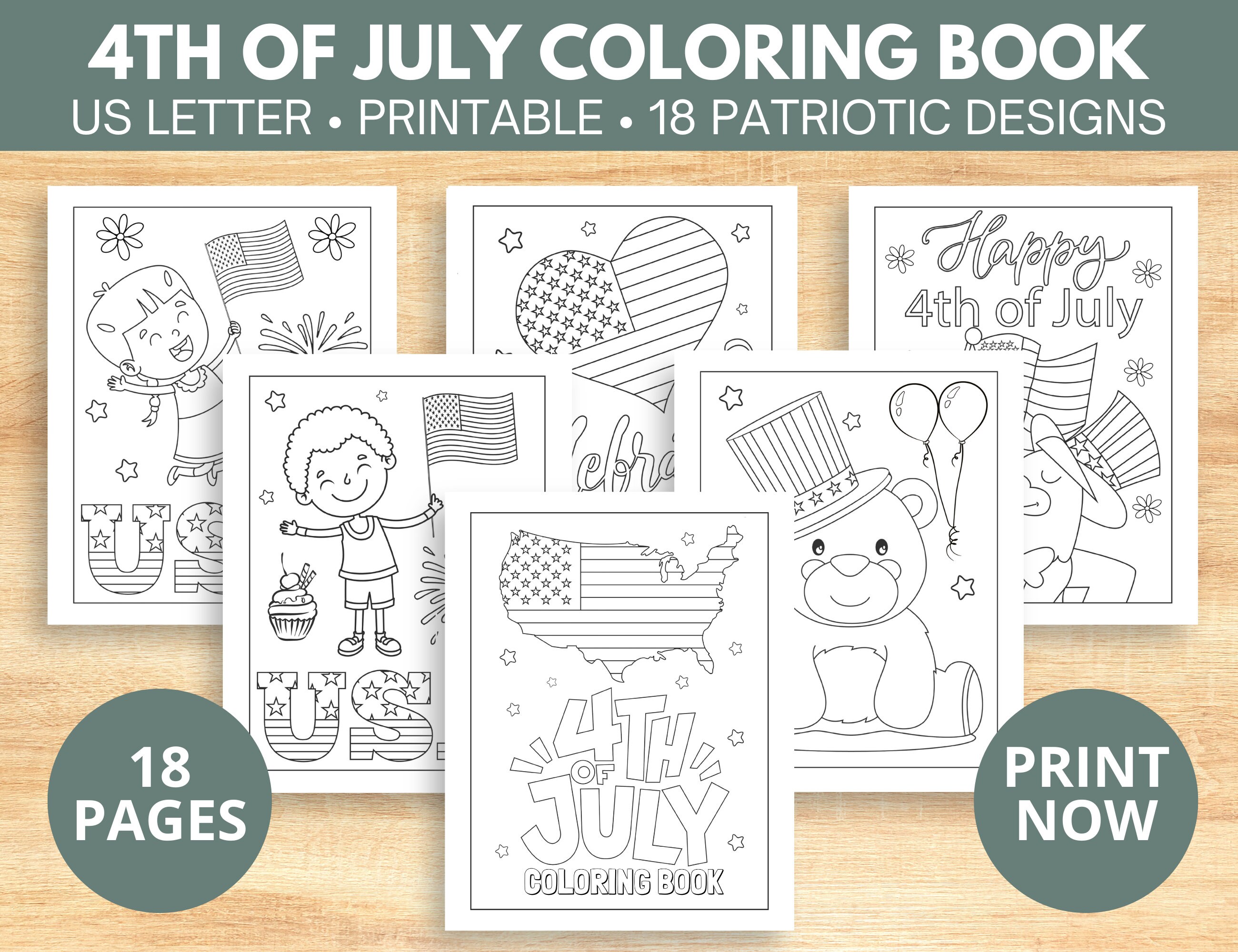 4th of July Printable Coloring Pages Fourth of July Coloring Book ...