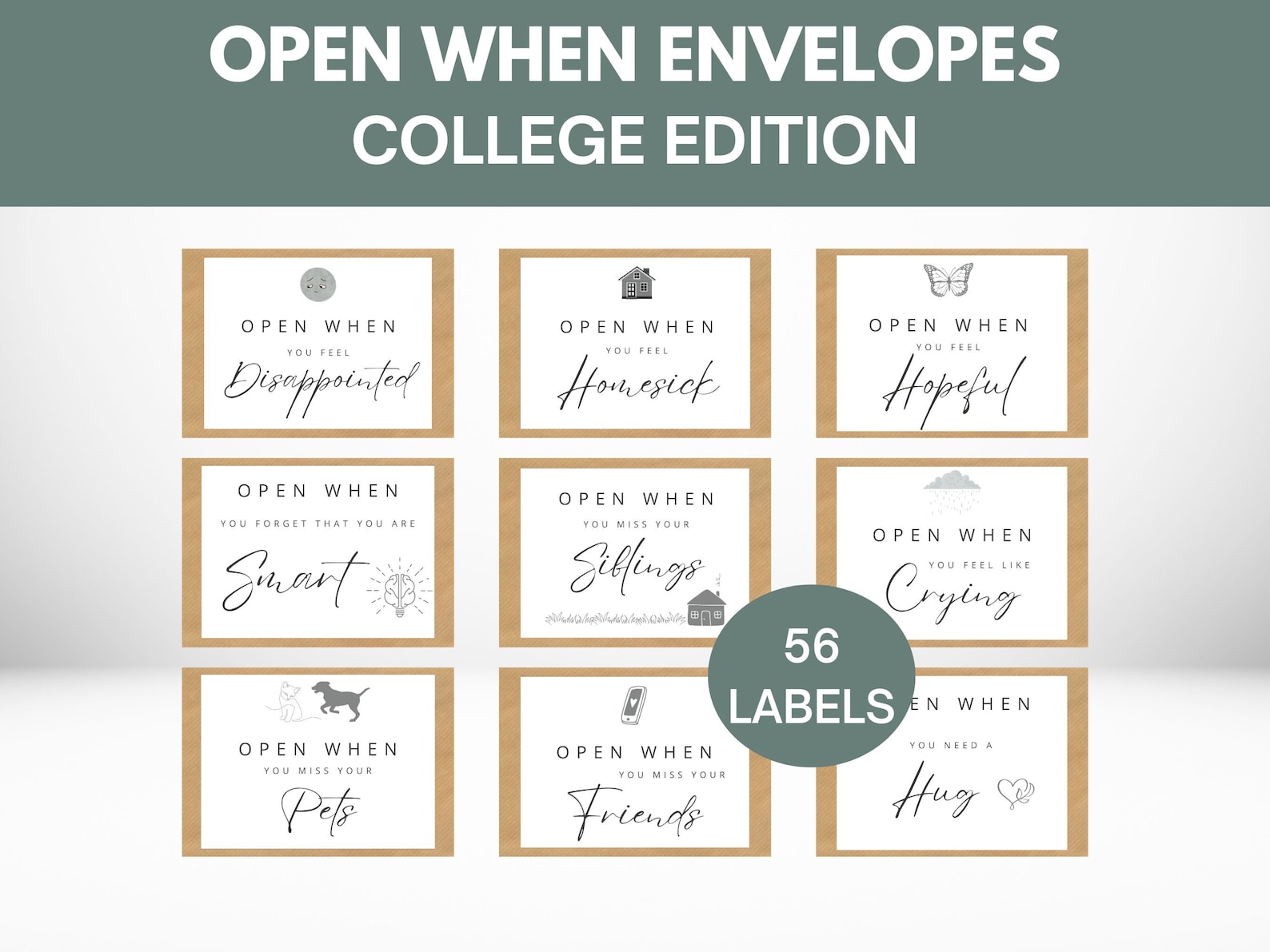 Open When Envelopes College | Printable | Instant Download | Open When ...