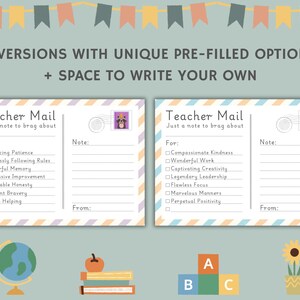 Teacher Postcard | Happy Mail | Quick Note | Printable Teacher Note for ...