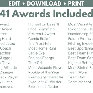 Editable Baseball Award Certificate Template | Canva Template | End of ...