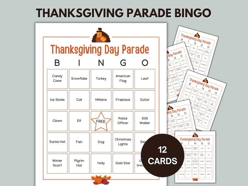 Thanksgiving Parade Bingo Printable Family Activity for Thanksgiving ...