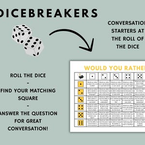 Icebreaker Game | Table Talk Dice | Roll and Tell | Getting to Know You ...