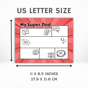 Printable Super Dad Comic Book | All About My Dad | Father's Day Card ...