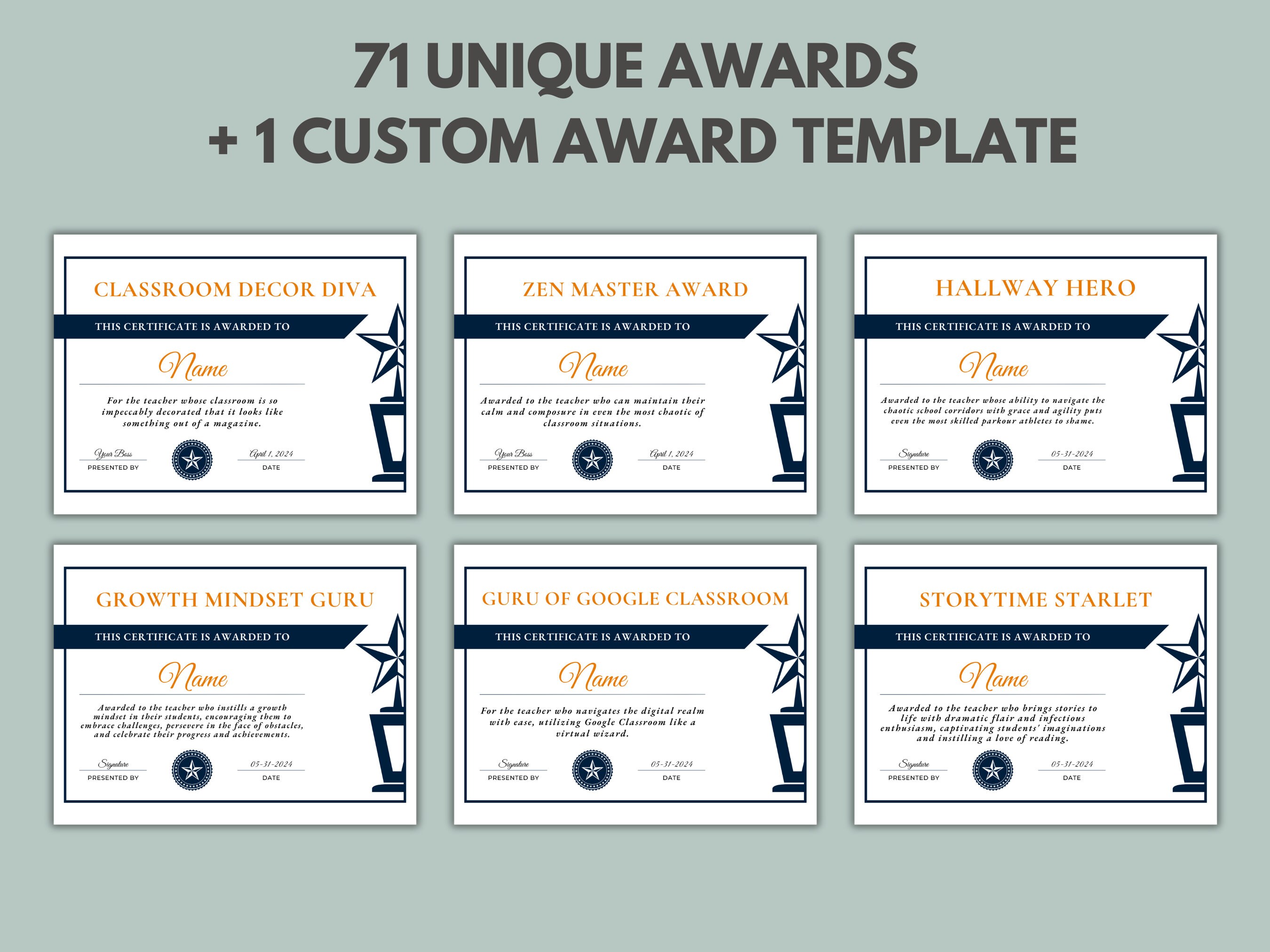 Funny Teacher Appreciation Award Certificate | Custom Staff ...