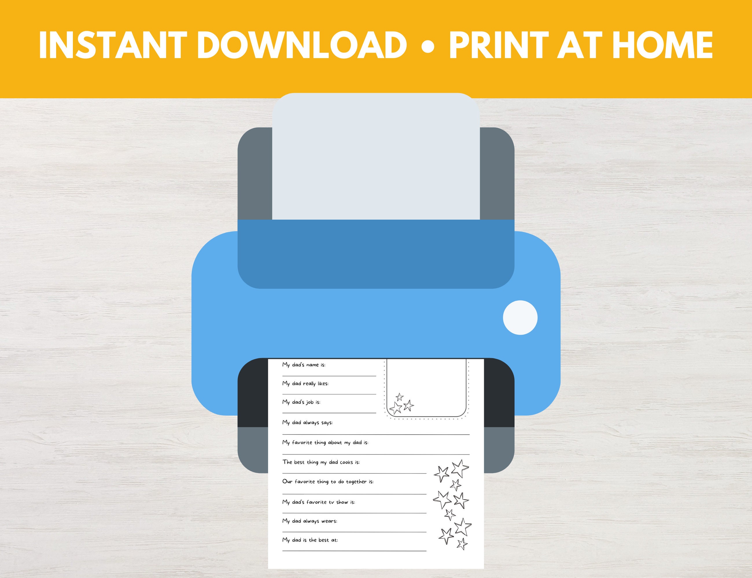 All About My Dad Printable Card Father's Day Card Fill - Etsy