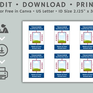 Teacher ID Card Template | School ID for Teacher or Staff | Homeschool ...