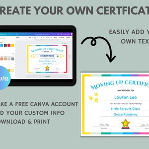 Editable Moving up Certificate | Preschool Graduation | Daycare ...