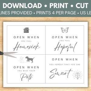 Open When Envelopes College | Printable | Instant Download | Open When ...
