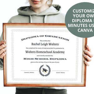 Editable Homeschool Diploma Template Homeschool Diploma High School ...