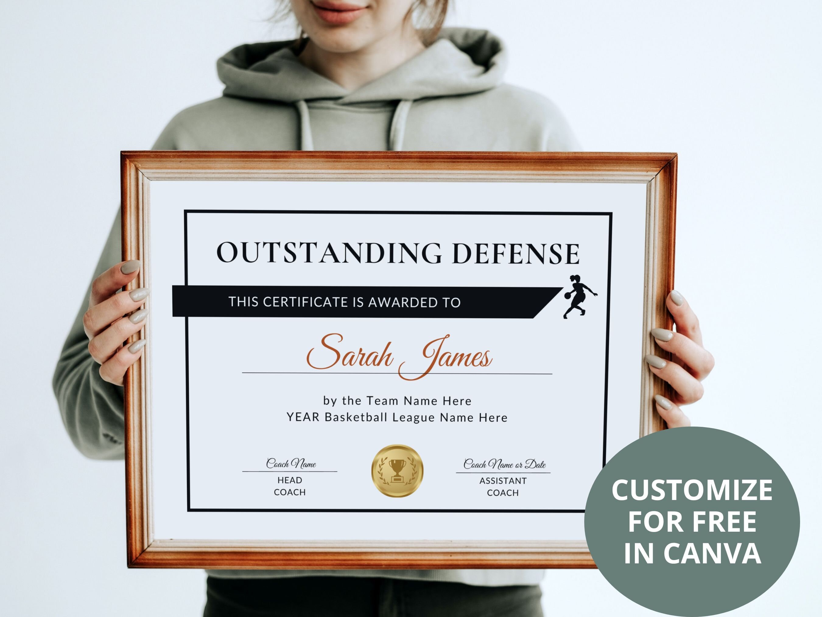Editable Girls Basketball Certificate Awards | Canva Template | End of ...