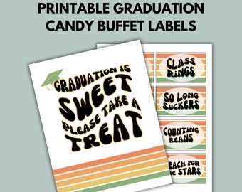 Graduation Candy Bar Sign & Labels Printable Graduation Candy Buffet ...