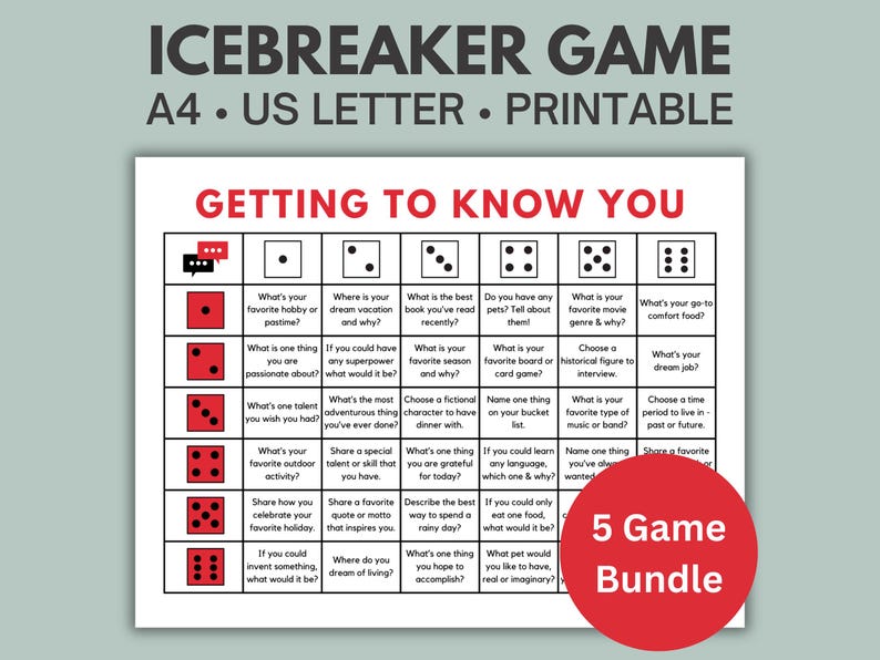 Icebreaker Game | Table Talk Dice | Roll and Tell | Getting to Know You ...