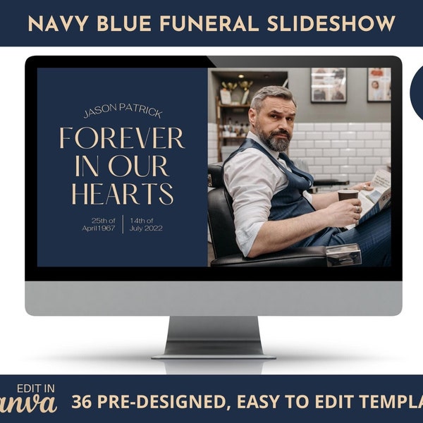 Blue Memorial Template - Etsy