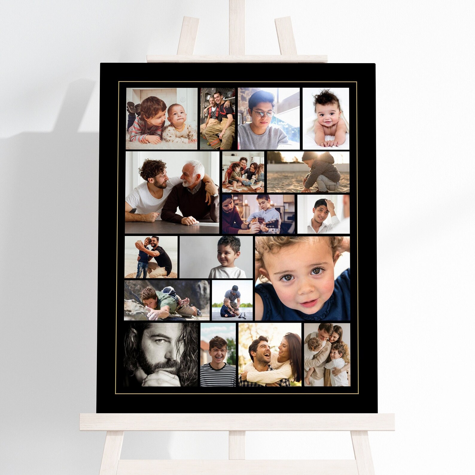 Black and Gold Funeral Photo Display Template Bundle - Etsy