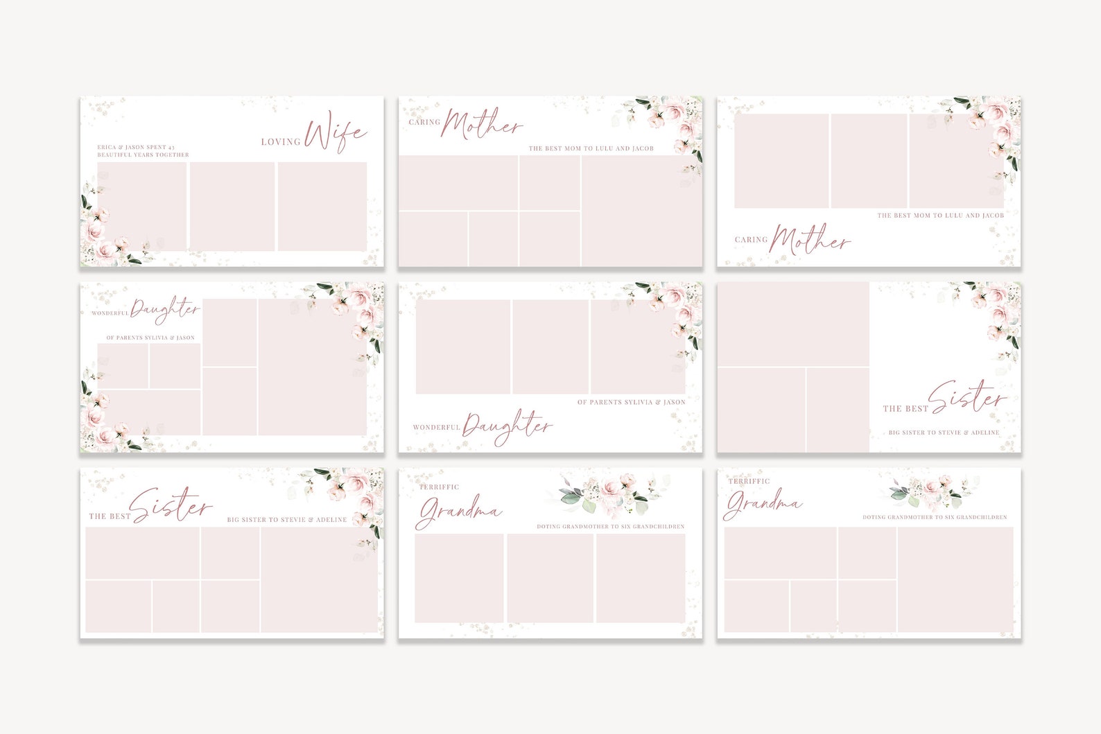 Pink Rose Funeral Slideshow TEMPLATE, Memorial Video for Woman ...