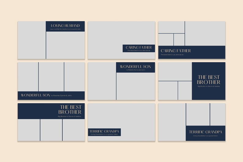 Navy Funeral Photo Slideshow Template for Male Blue Memorial - Etsy