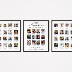 Class Reunion Memorial Poster Template Set to Honor Deceased Classmates ...