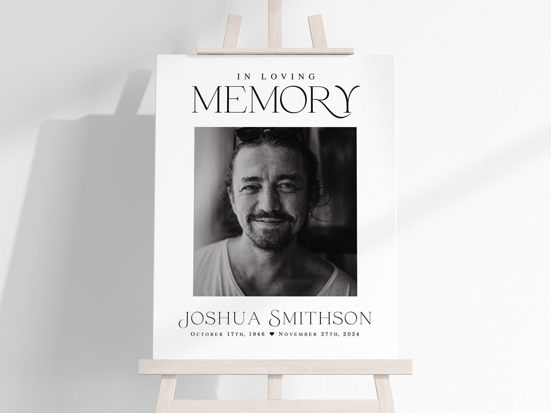 In Loving Memory Celebration of Life Poster TEMPLATE, Funeral Photo ...