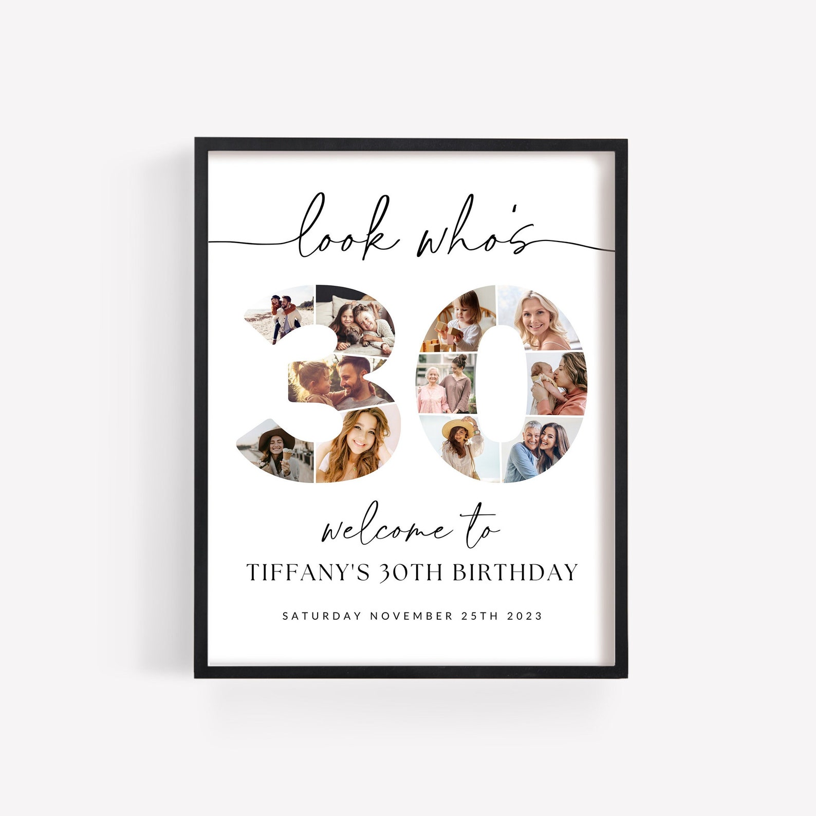 30th Birthday Photo Collage TEMPLATE, Look Who's 30, Customizable Photo ...