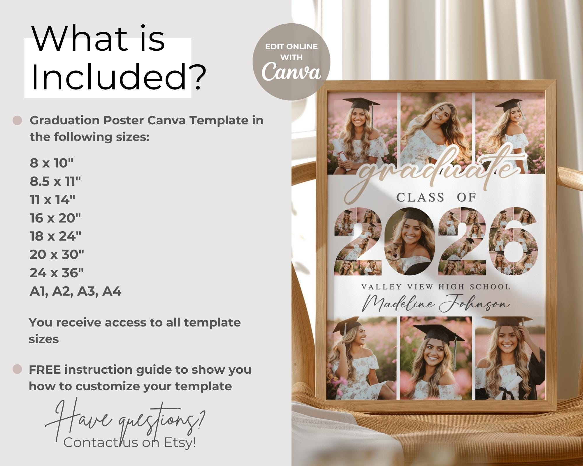 2026 Graduation Photo Collage Poster, Grad Party Welcome Sign: Canva ...