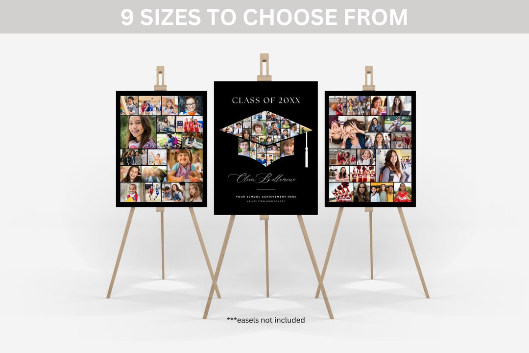 Class of 2025 Graduation Photo Collage TEMPLATE Set, Graduation Party ...