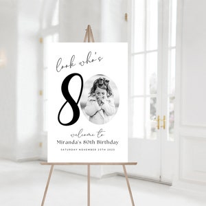 80th Birthday Photo Collage TEMPLATE, Look Who's 80, Customizable Photo ...