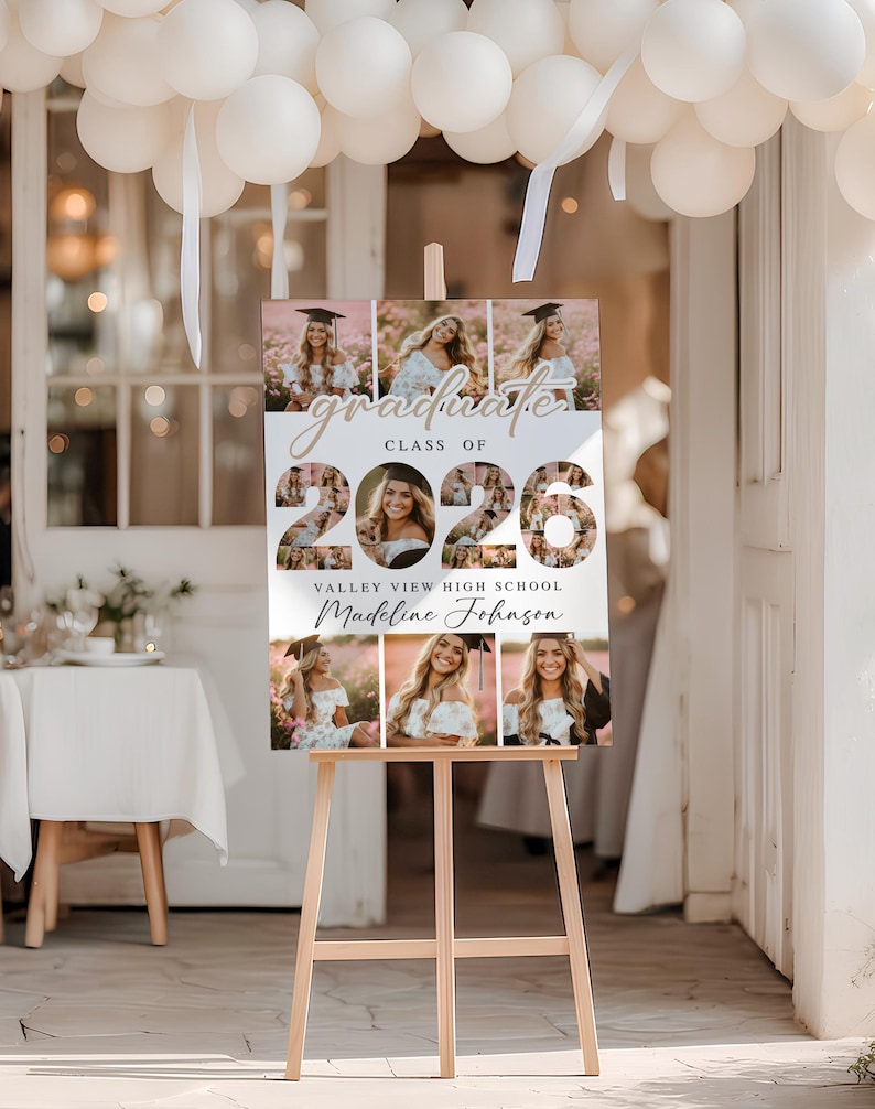 2026 Graduation Photo Collage Poster, Grad Party Welcome Sign: Canva ...
