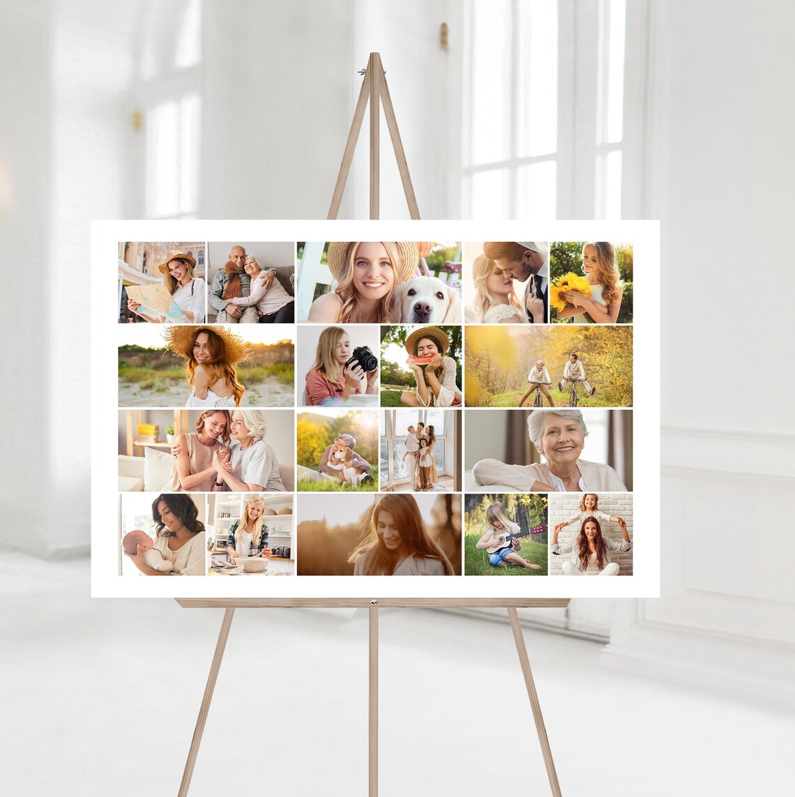 Horizontal Photo Collage Sign TEMPLATE Celebration of Life - Etsy