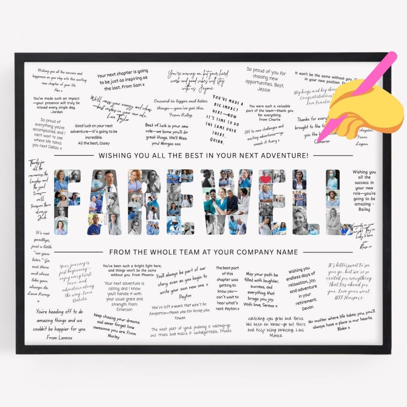 Editable Farewell Photo Collage TEMPLATE, Personalized Goodbye Going ...