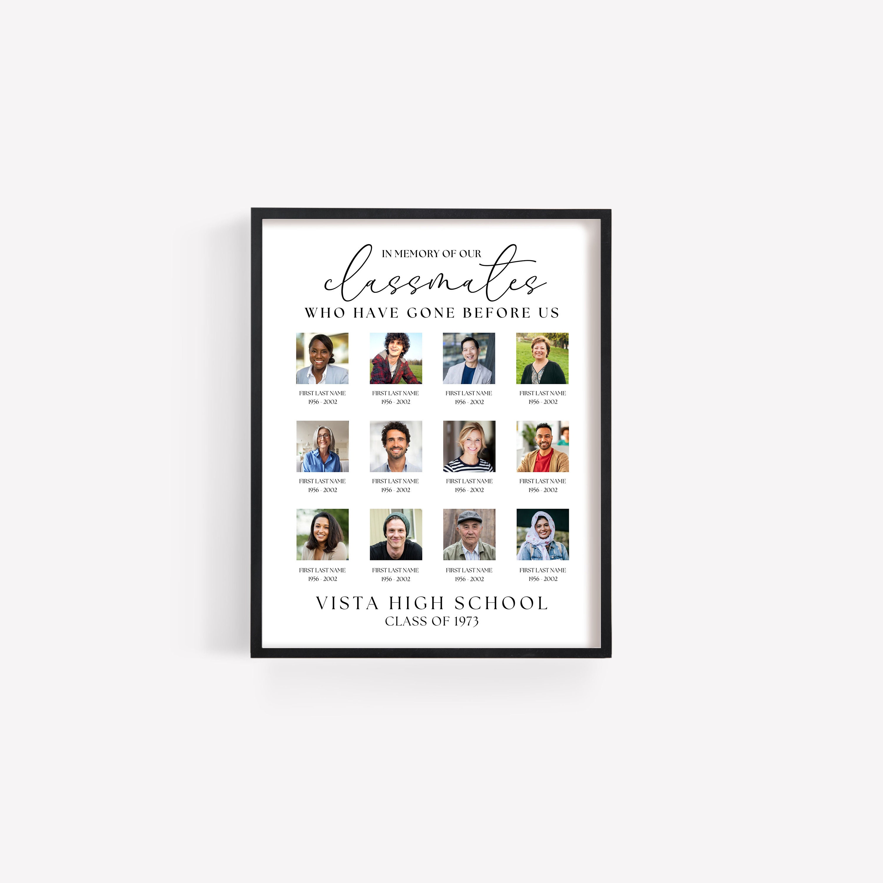 Customizable Class Reunion Memorial Poster Template to Honor Deceased ...