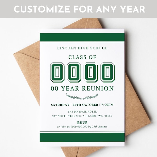 High School Reunion Invitations - Etsy