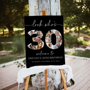 Black 30th Birthday Photo Collage TEMPLATE, Look Who's 30, Customizable ...
