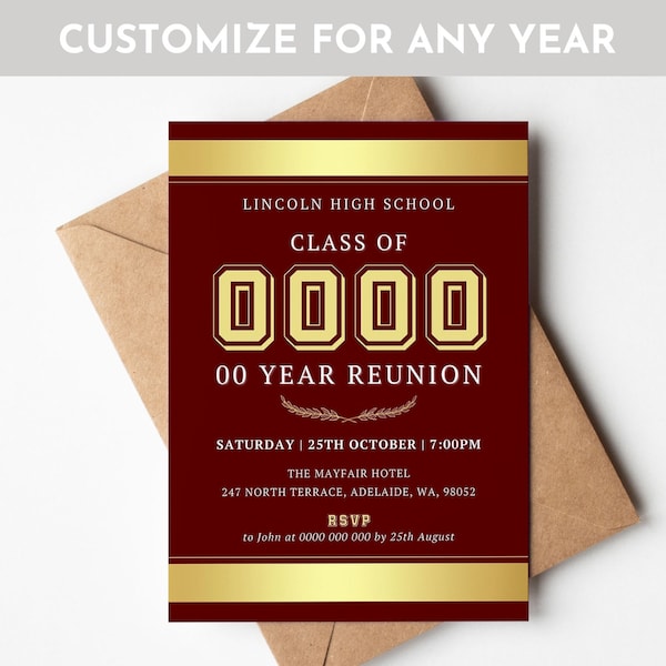 30th Class Reunion Program Template - Etsy
