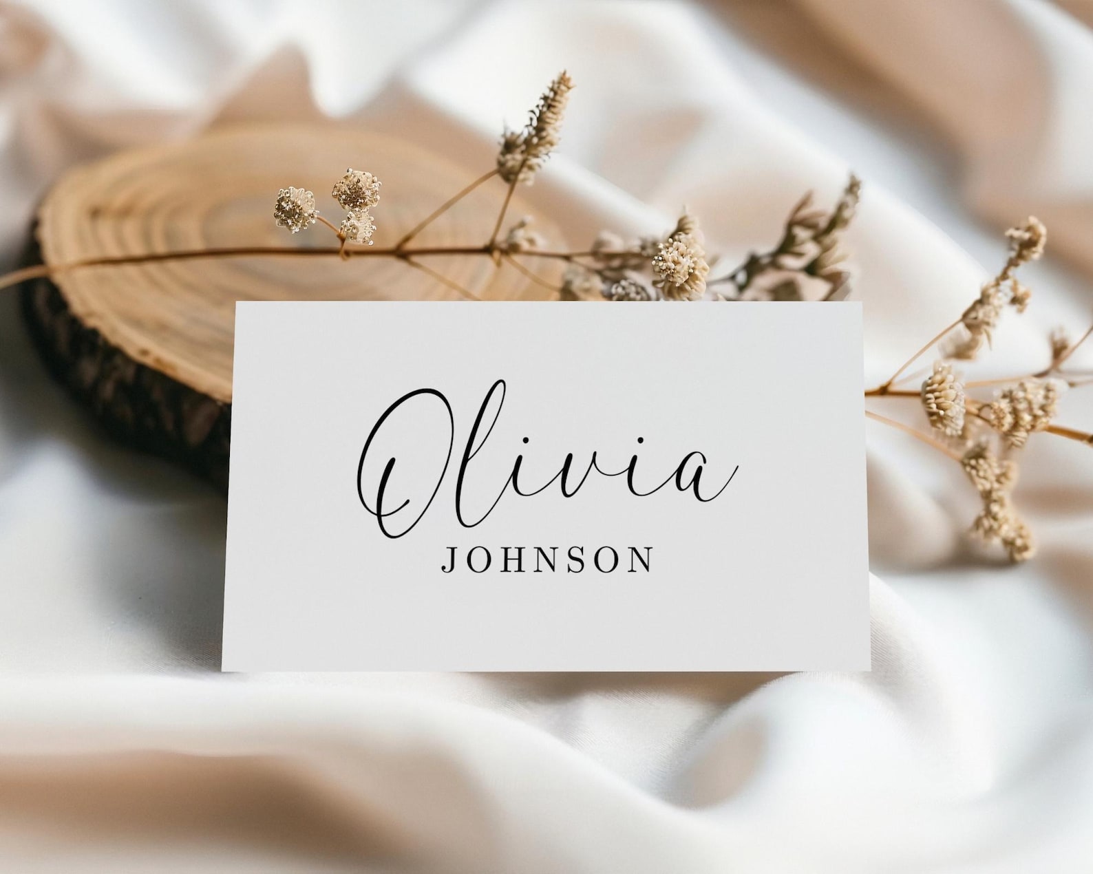 Minimalist Place Card TEMPLATE, Flat and Foldable Table Name Card ...