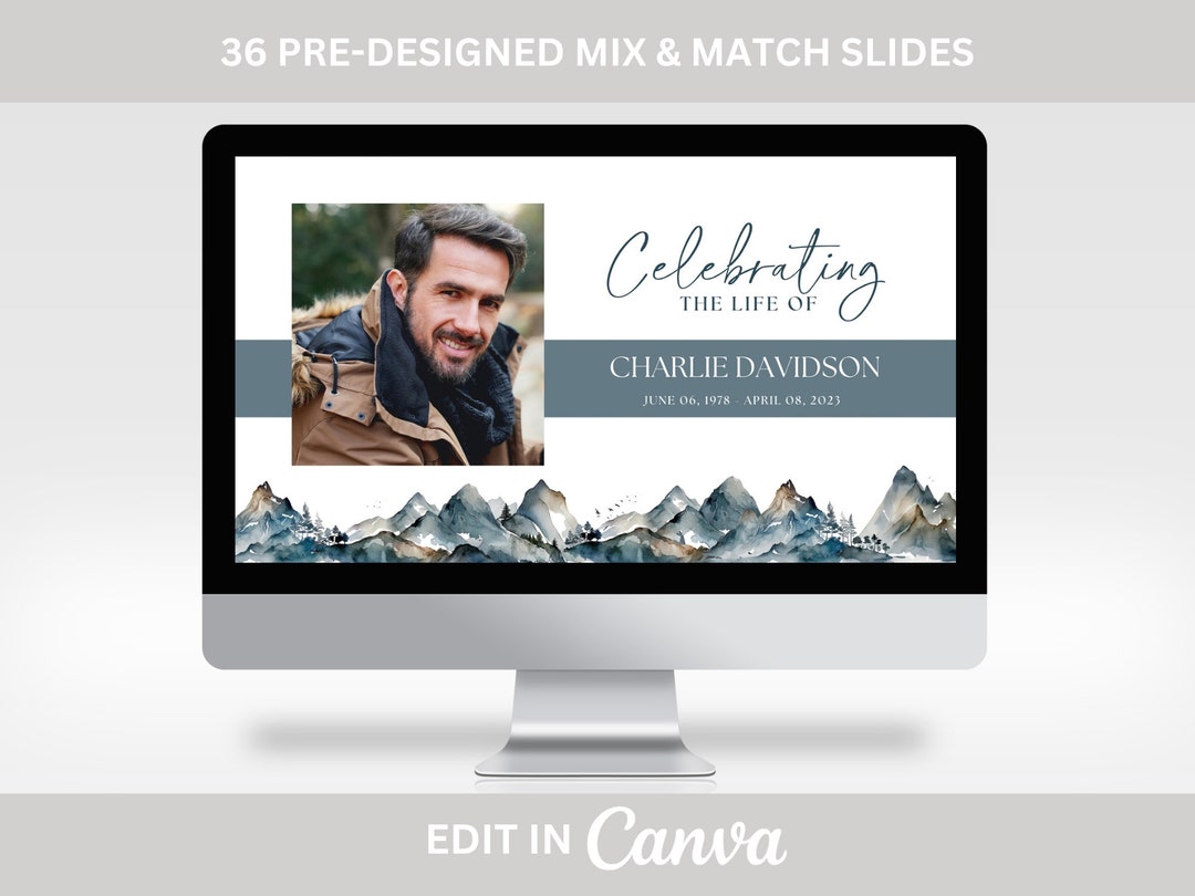 Mountain Funeral Photo Slideshow Template, Memorial Video, Celebration ...