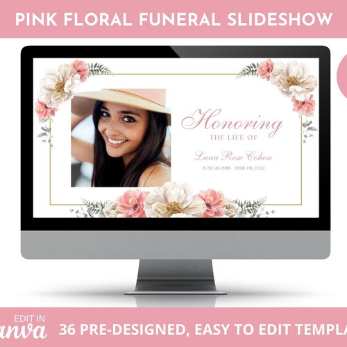 Funeral Slideshow Template Funeral Template Celebration of - Etsy